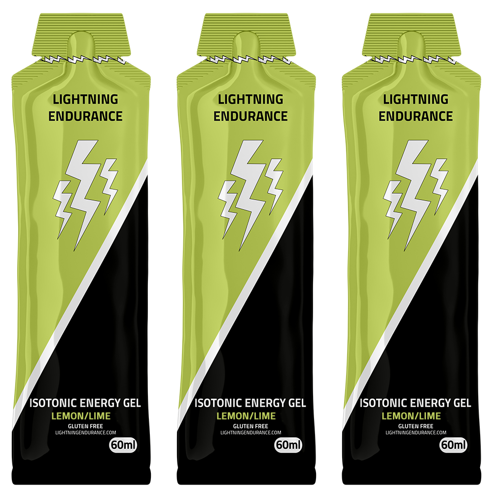 Lightning Endurance Isotonic Energy Gel - Lemon/Lime - 24 x 60 ml (LET ...